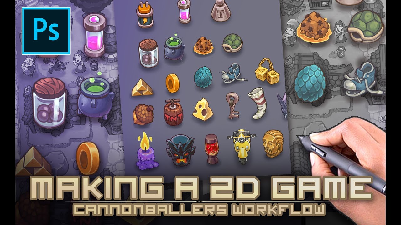 Making A 2d Game Cannonballers Workflow In Photoshop Game Designers Hub