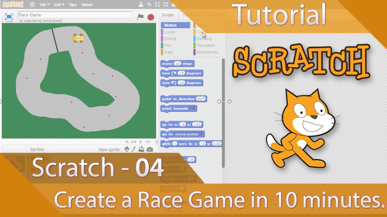 Scratch Tutorial 04 Create A Race Game In Ten Minutes Game 