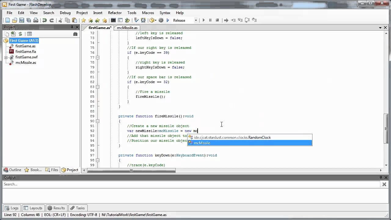 03 AS3 Game Design - Creating Missiles P1 - Game Designers Hub